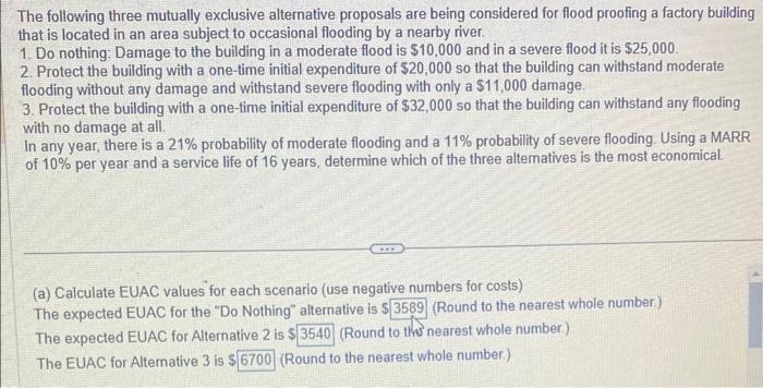 Solved The following three mutually exclusive alternative | Chegg.com