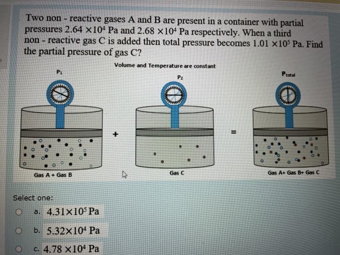Solved Two non - reactive gases A and B are present in a | Chegg.com