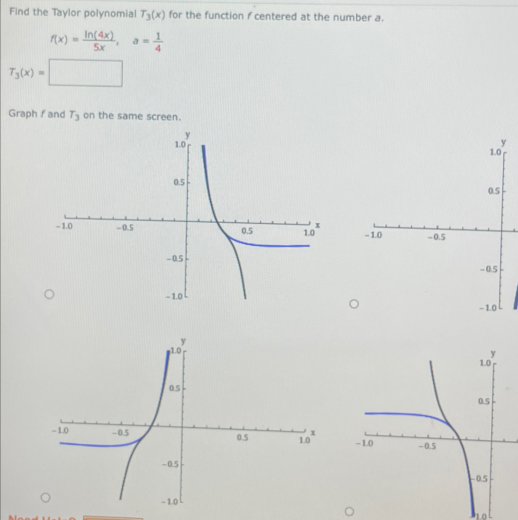 Solved Find the Taylor polynomial T3(x) ﻿for the function f | Chegg.com