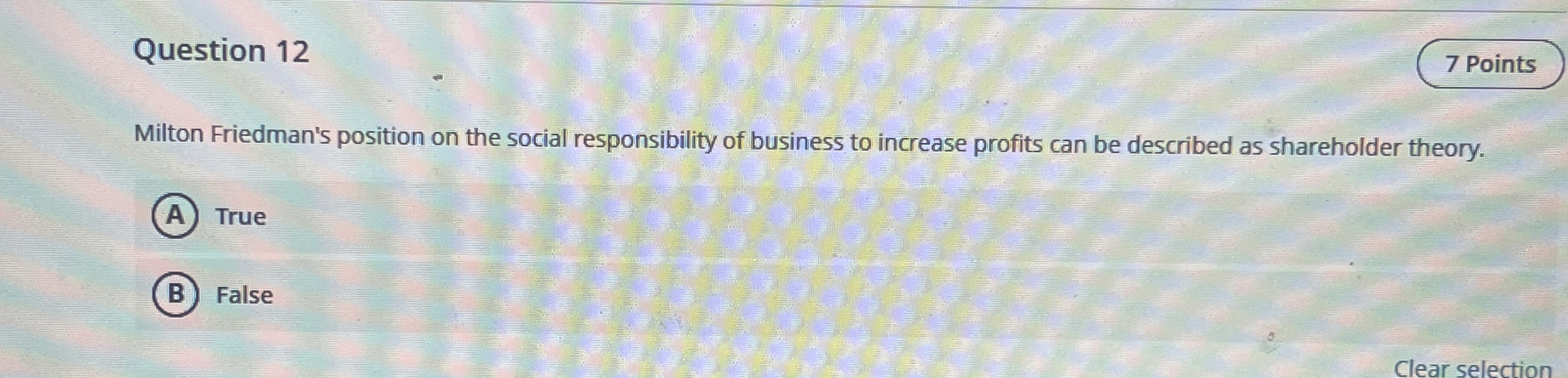 Solved Question 12Milton Friedman's position on the social | Chegg.com