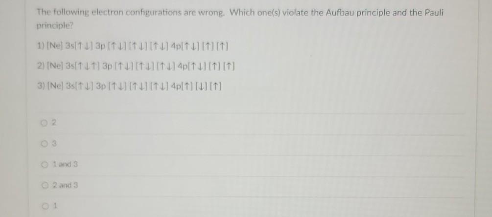 Solved The Following Electron Configurations Are Wrong