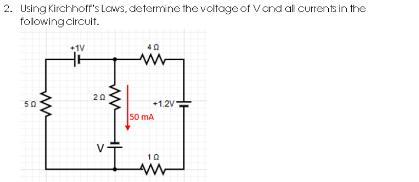 Solved Using Kirchhoff's Laws, determine the voltage of V | Chegg.com