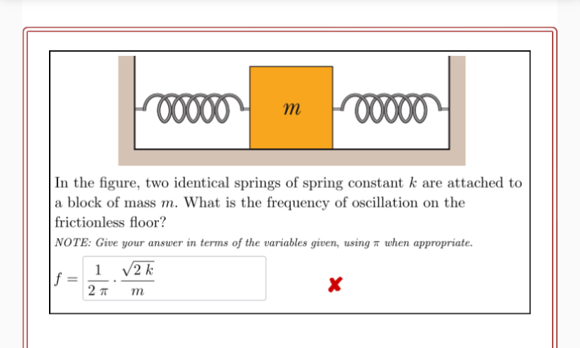 Solved In figure, two identical springs of spring constant k | Chegg.com