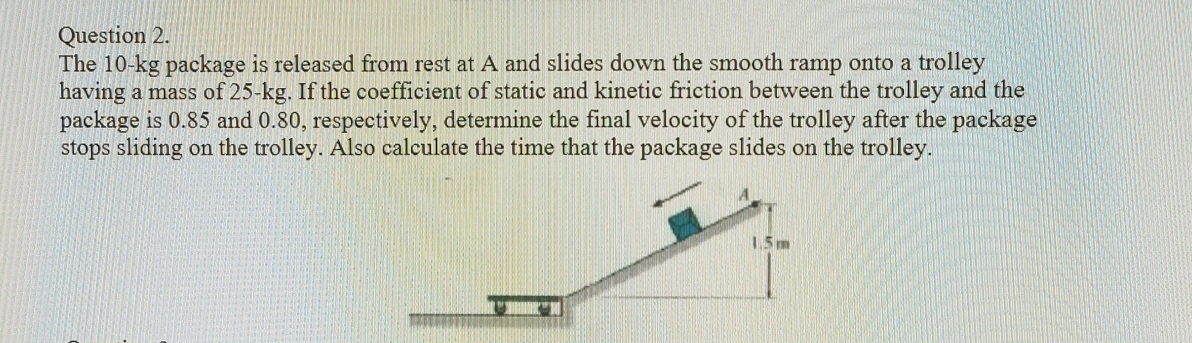 Solved Question 2.The 10-kg ﻿package is released from rest | Chegg.com