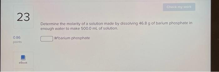 Solved Determine the molarity of a solution made by | Chegg.com