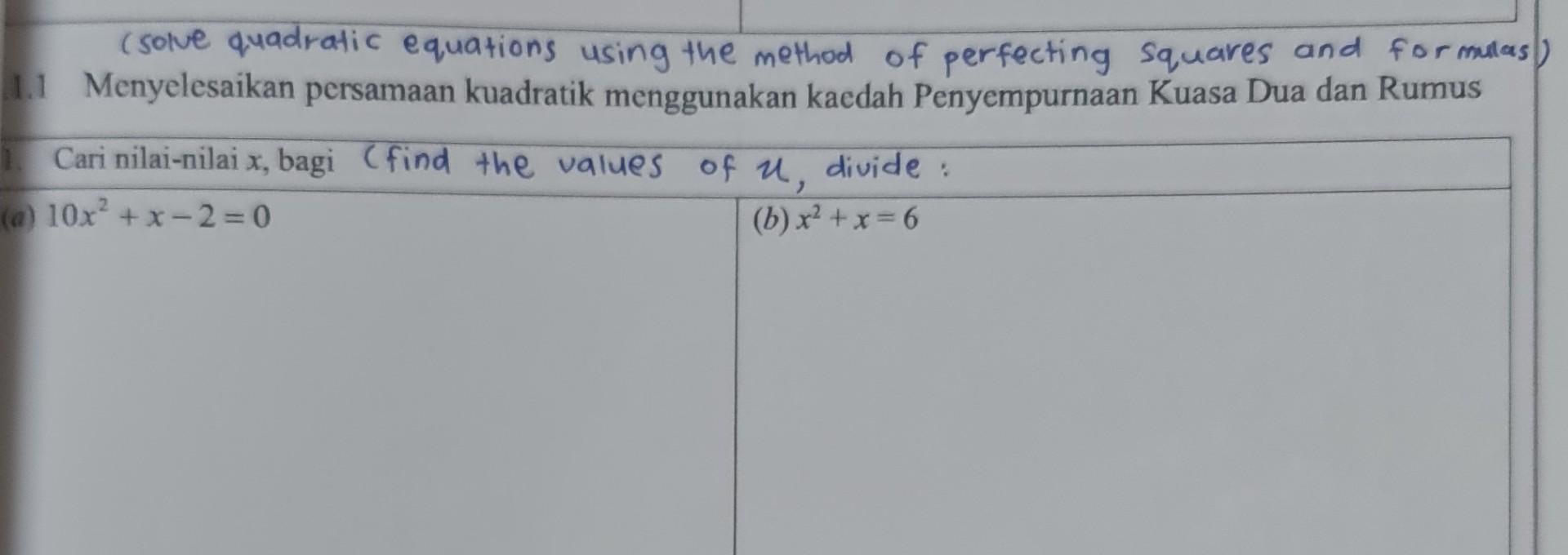Solved (solve quadratic equations using the method of | Chegg.com