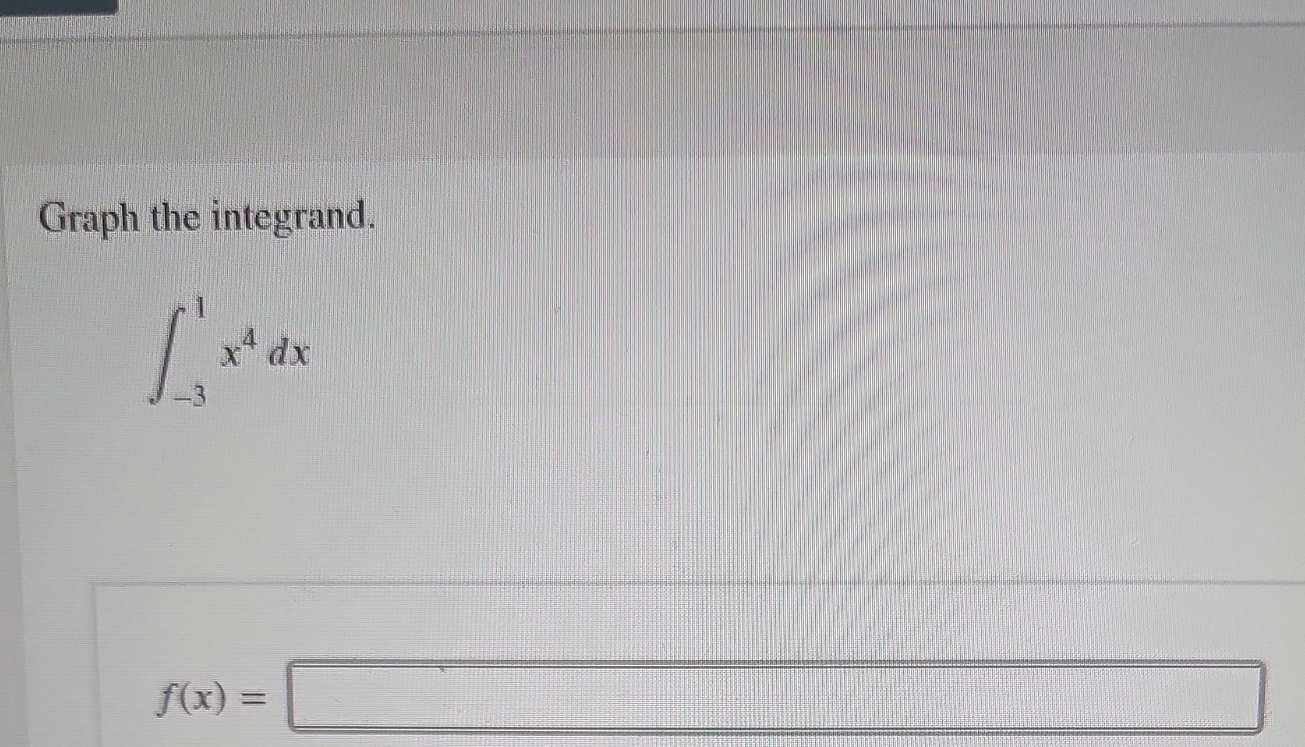 Solved Graph the integrand. [ x+ dx 3 f(x) = | Chegg.com