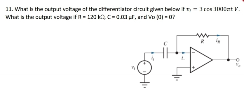 Solved What is the output voltage of the differentiator | Chegg.com