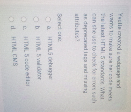 Solved Yvette created a webpage and wants to make sure her | Chegg.com