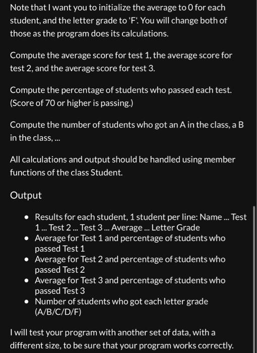 Solved In this program, you will use a class called Student. | Chegg.com