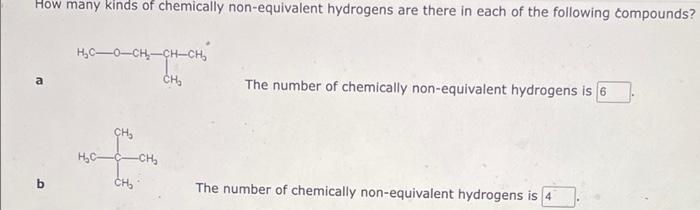 Solved How many kinds of chemically non-equivalent hydrogens | Chegg.com