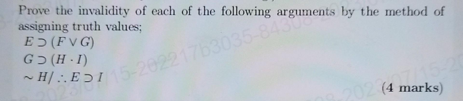 Solved Prove the invalidity of each of the following | Chegg.com