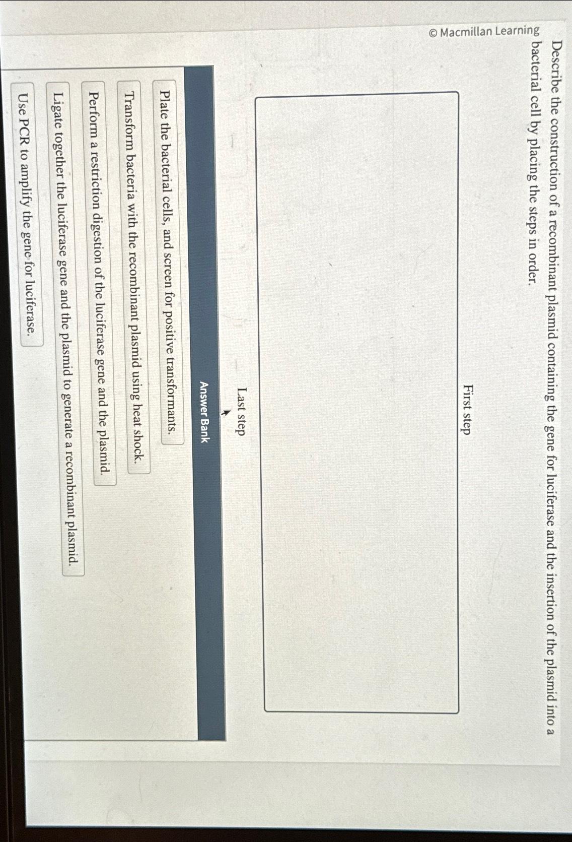 Solved Describe the construction of a recombinant plasmid | Chegg.com