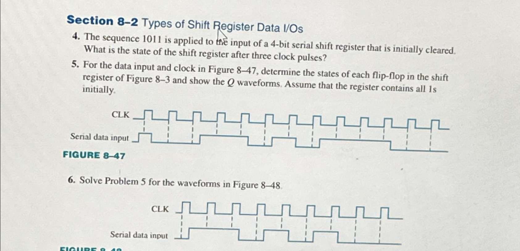 Solved Section 8-2 ﻿Types of Shift Register Data I/Os4. ﻿The | Chegg.com