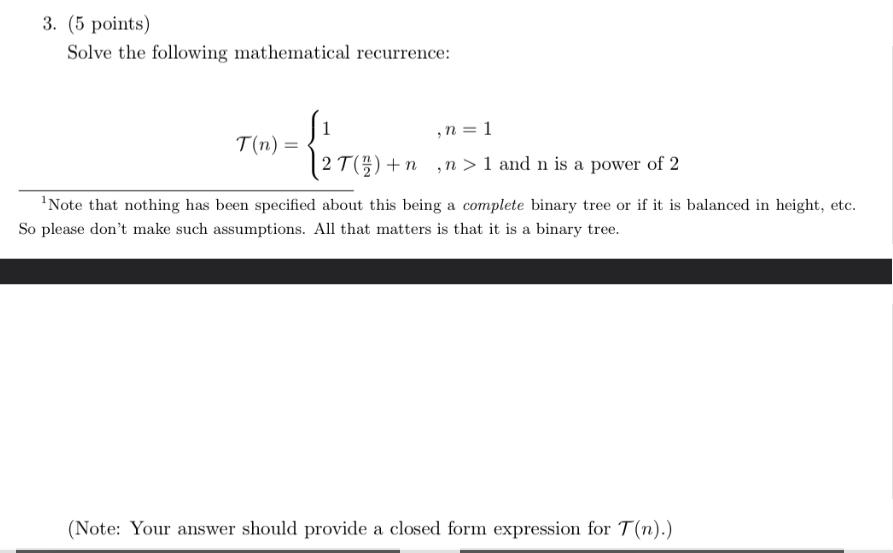 Solved (5 ﻿points)Solve the following mathematical | Chegg.com