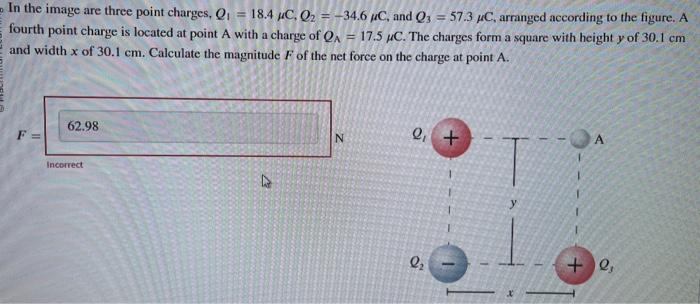 Solved In the image are three point charges, | Chegg.com