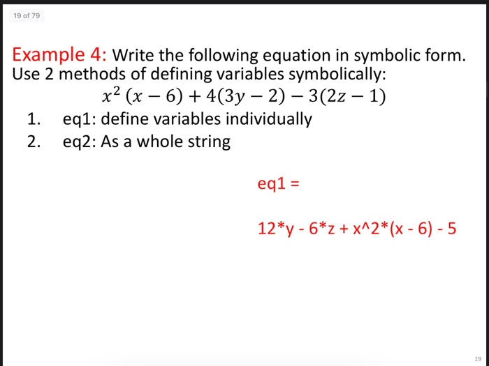 Solved 19 of 79 Example 4: Write the following equation in | Chegg.com