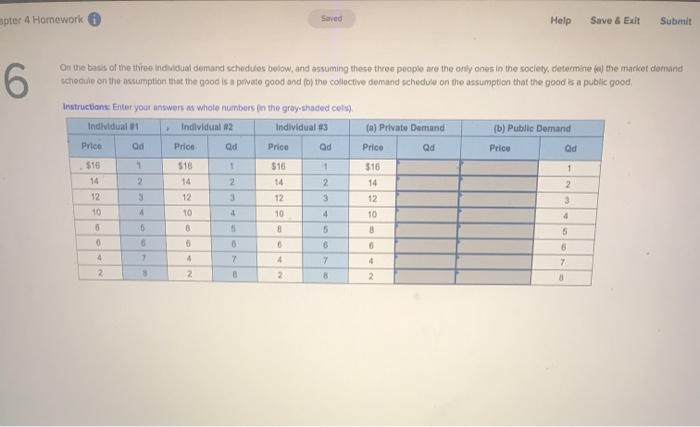 Solved Saved apter 4 Homework Help Save & Exit Submit 6 | Chegg.com Solved Saved apter 4 Homework Help Save & Exit Submit 6 | Chegg.com