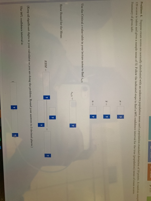 Solved Problem 4 Suppose Exam Scores Are Normally