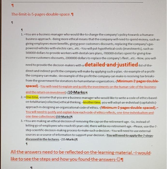 The-limit-is-5-pages-double-space. 7 1. → You-are | Chegg.com