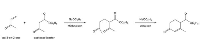 Solved O OCH NaOCH Michael rxn Босан, NaOCHE Aldolnxn OC Hs | Chegg.com