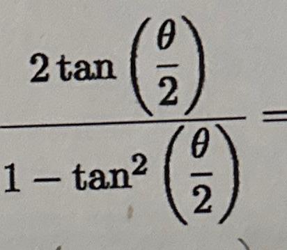 Solved 1−tan2(2θ)2tan(2θ)= | Chegg.com