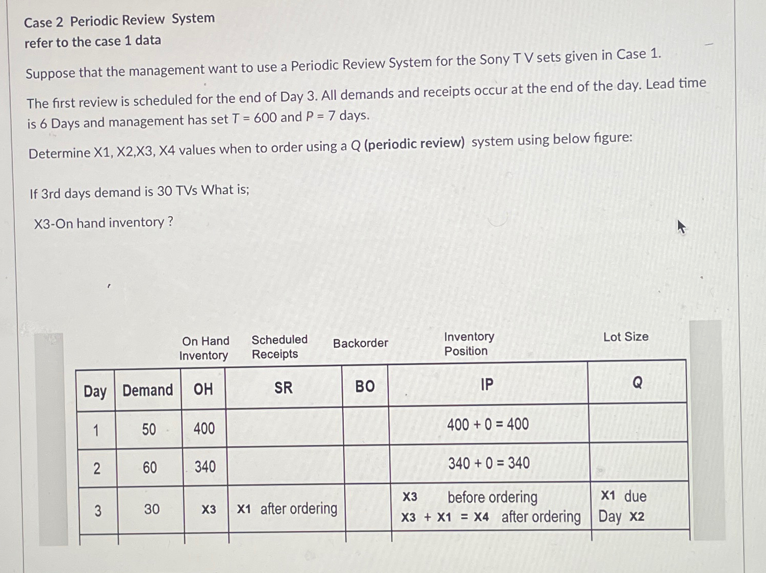 Solved Case 2 ﻿Periodic Review Systemrefer to the case 1 | Chegg.com