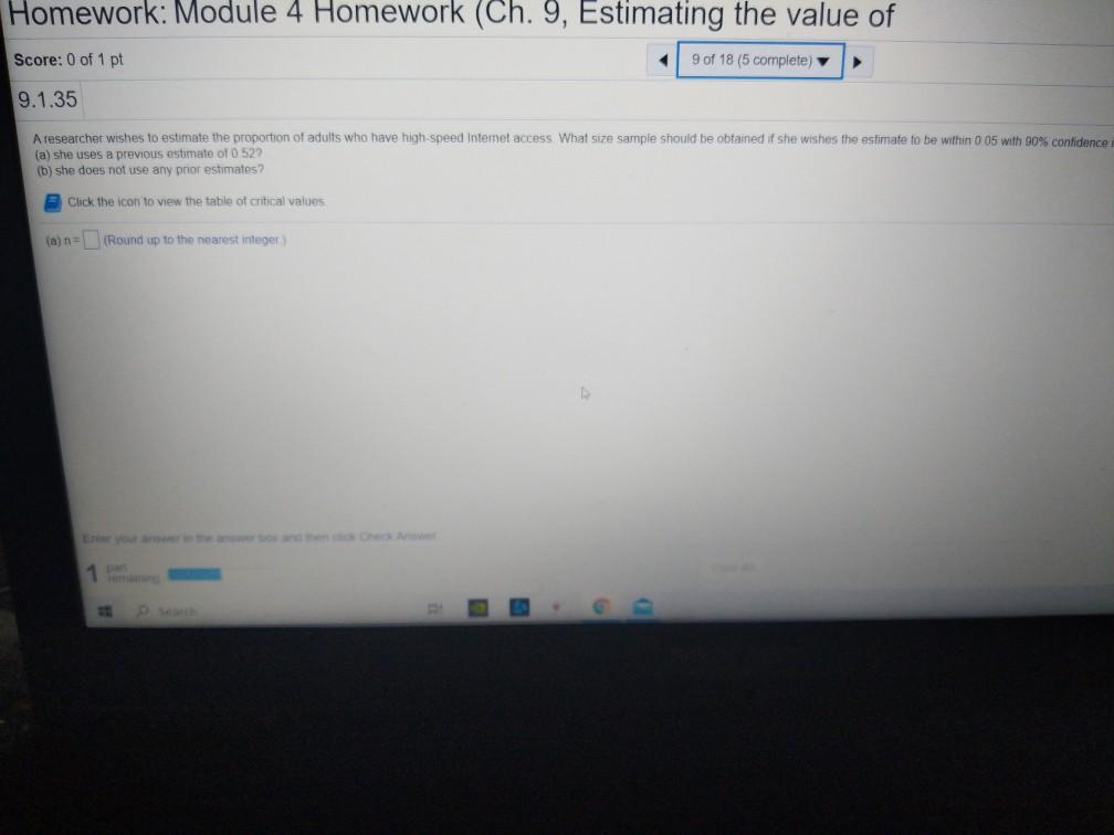 Solved Homework: Module 4 Homework (Ch. 9, Estimating the | Chegg.com