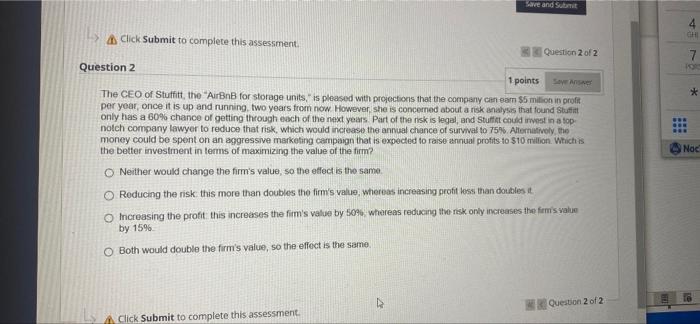 Solved Click Submit to complete this assessment. Question 2 | Chegg.com