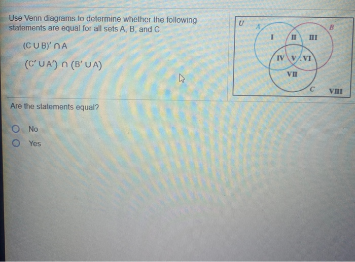 Solved Use Venn diagrams to determine whether the following | Chegg.com