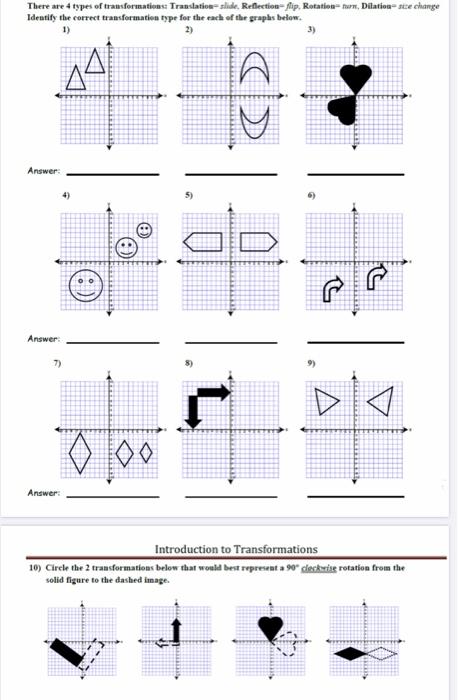 Solved Name 1) Name the transformation: translation, | Chegg.com