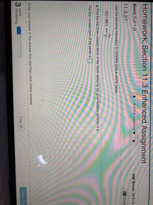 Solved Homework Section 11 3 Enhanced Assignment Score 0
