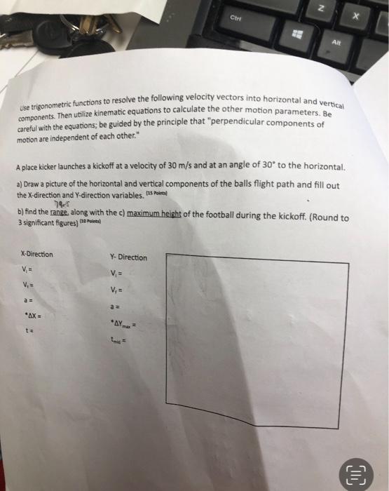 Solved use trigonometric functions to resolve the following | Chegg.com