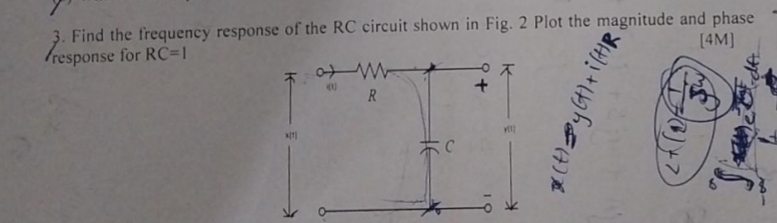 [Solved]: Find the frequency response of the RC circuit show