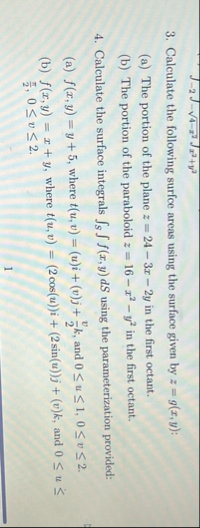 Solved Calculate the following surfce areas using the | Chegg.com