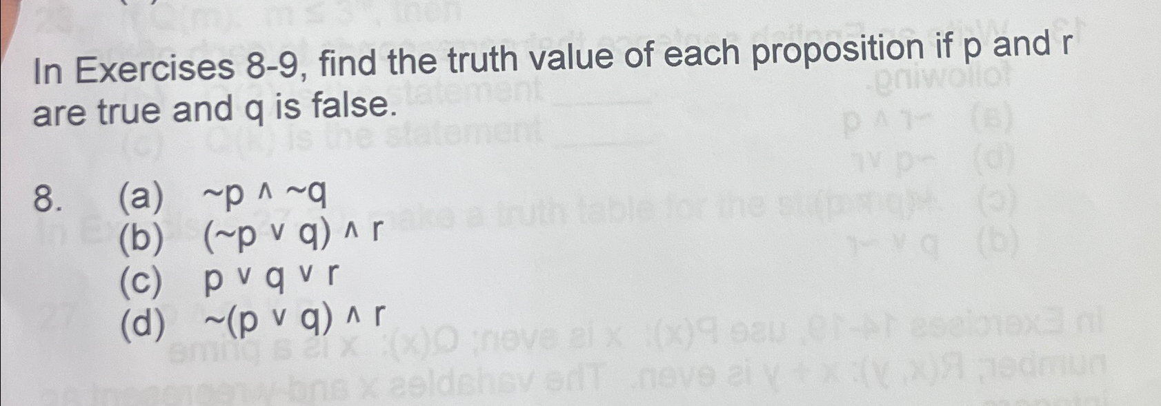 Solved In Exercises 8-9, ﻿find the truth value of each | Chegg.com
