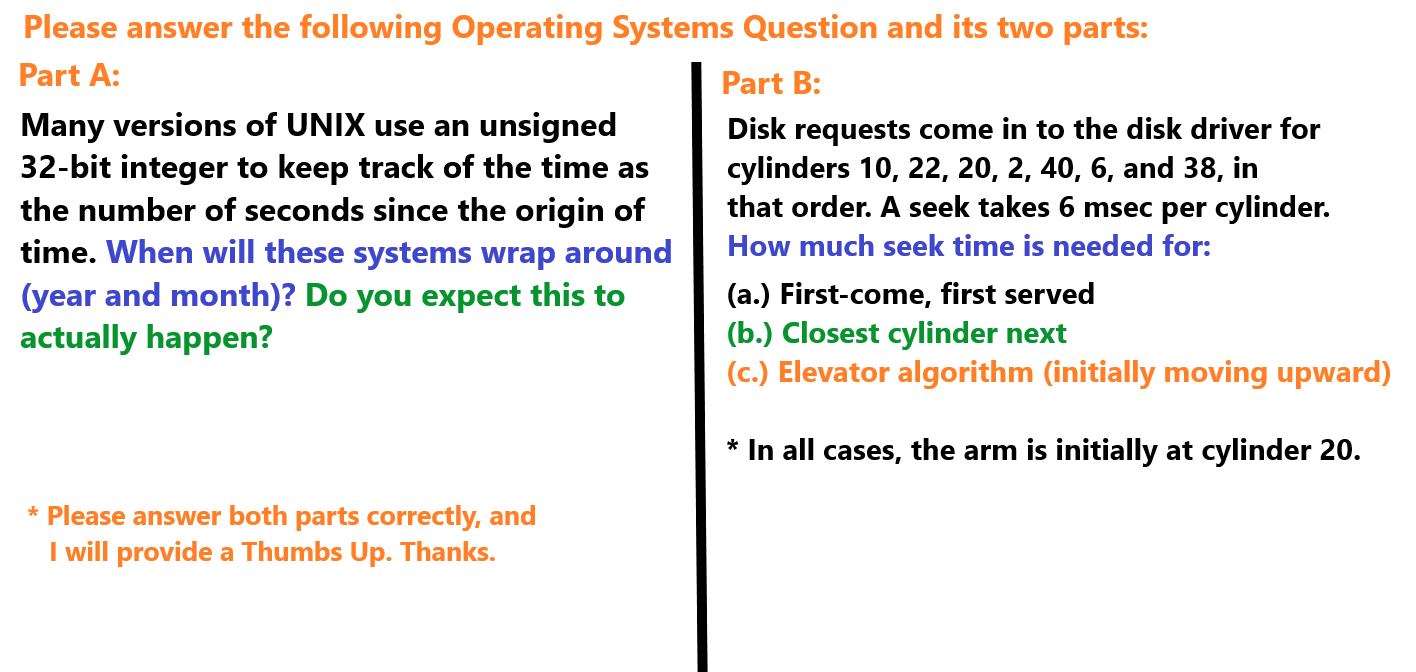 Solved Hello. Please answer the attached Operating Systems | Chegg.com