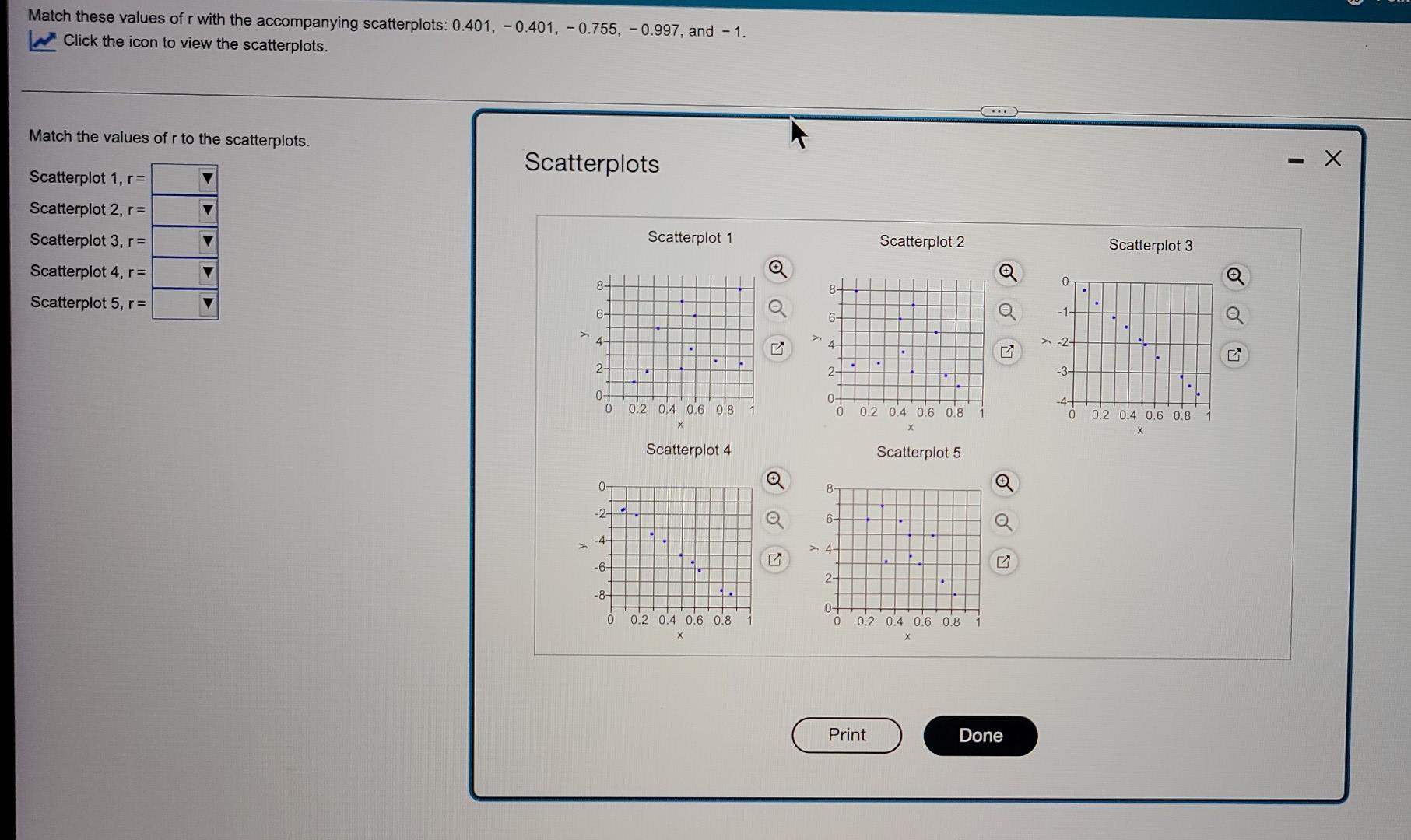 Solved Match these values of r with the accompanying | Chegg.com