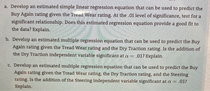Solved A) Develop an estimated simple linear regression | Chegg.com