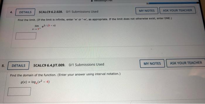 Solved webess on.net 4. DETAILS SCALC9 6.2.028. 0/1 | Chegg.com