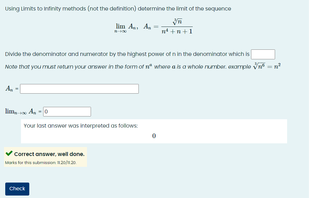 Solved Using Limits to Infinity methods (not the definition) | Chegg.com
