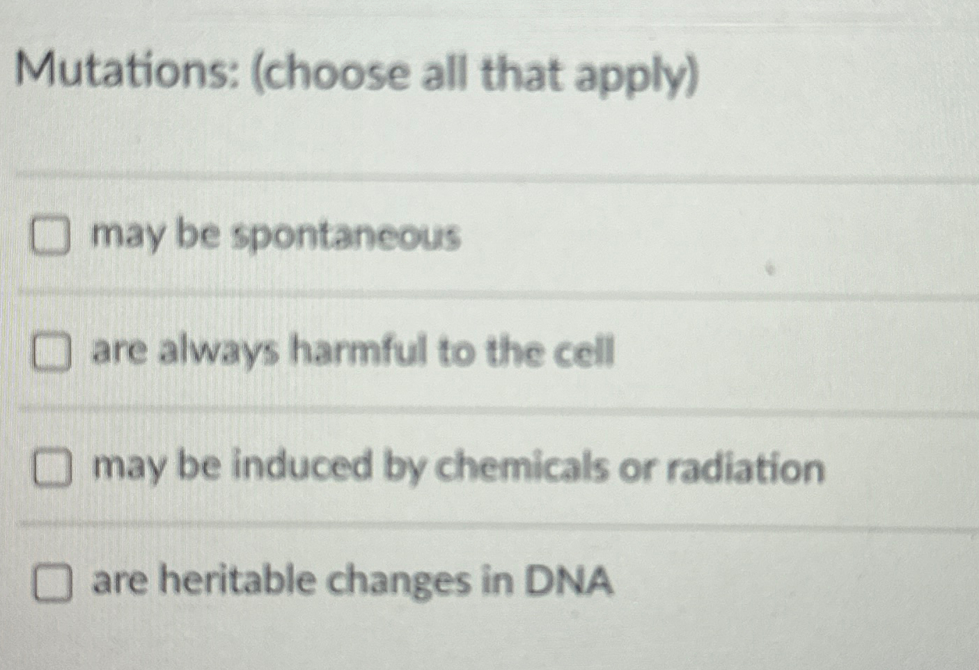 Solved Mutations: (choose all that apply)may be | Chegg.com