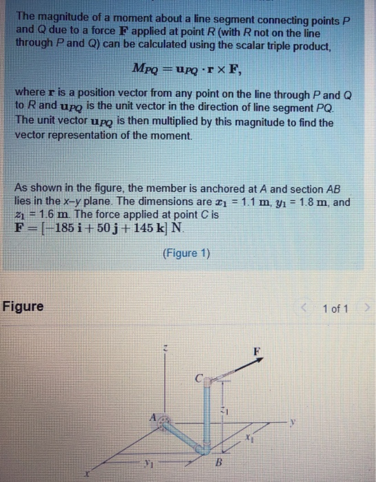 Solved Part B - Calculating the moment about AB using the | Chegg.com