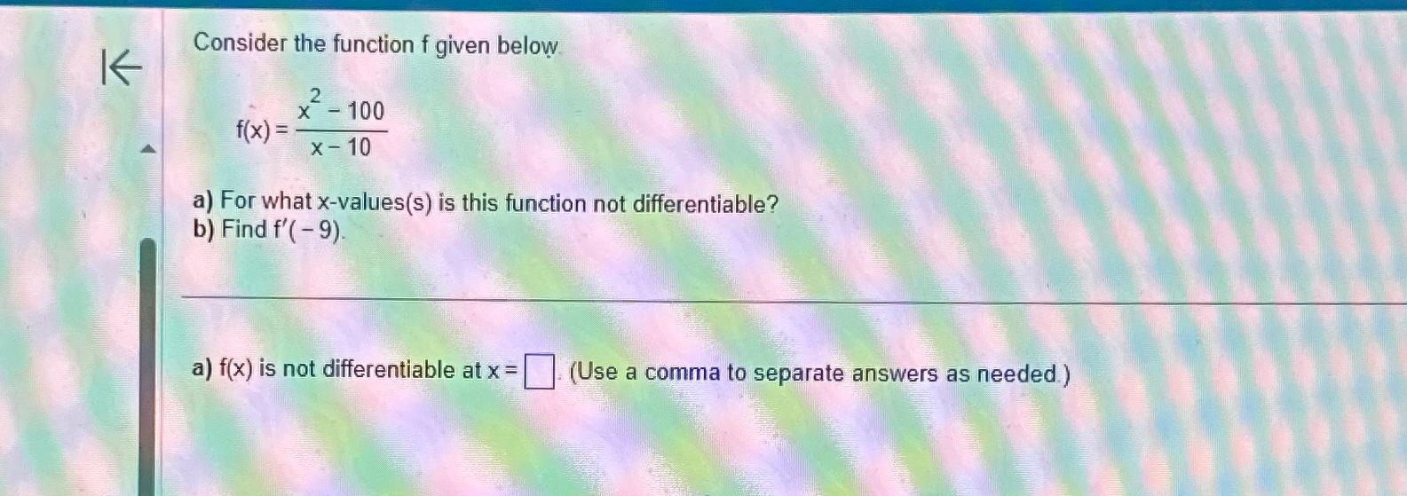 Solved Consider the function f ﻿given | Chegg.com
