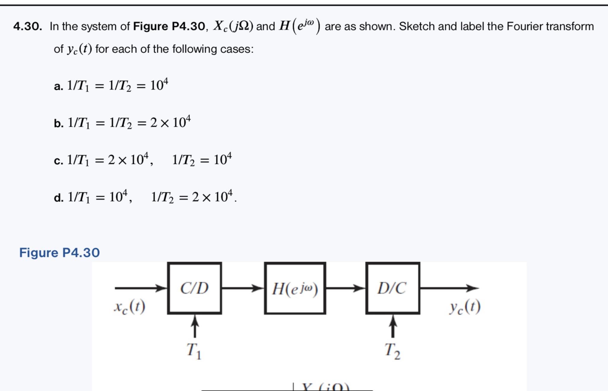 Solved 4.30. In the system of Figure P4.30,x_(c)(j\\\\Omega | Chegg.com