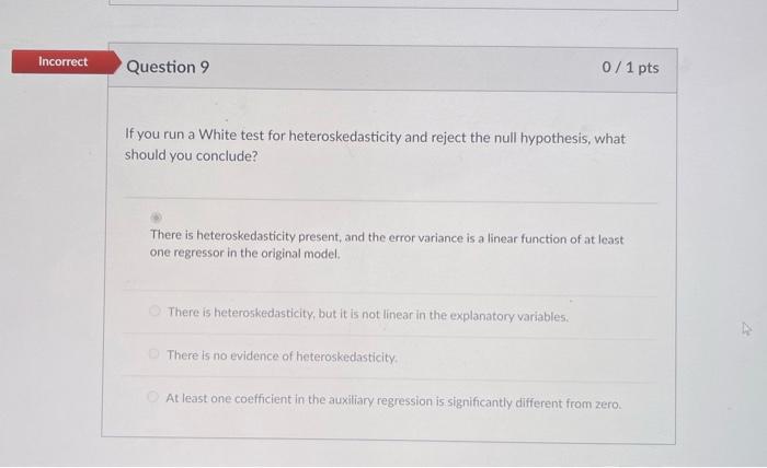 Solved fou run a White test for heteroskedasticity and | Chegg.com