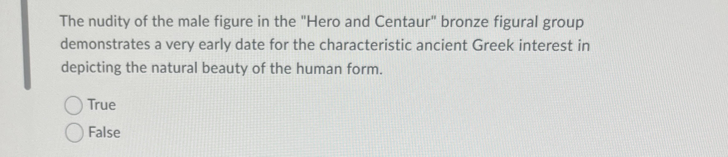 Solved The nudity of the male figure in the "Hero and | Chegg.com
