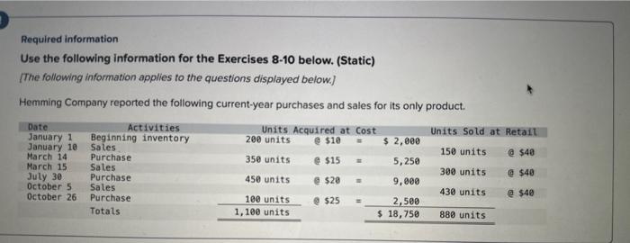 Solved Please determine the correct sales revenue for FIFO | Chegg.com