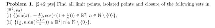 Solved Problem 1. [2+2pts] Find all limit points, isolated | Chegg.com