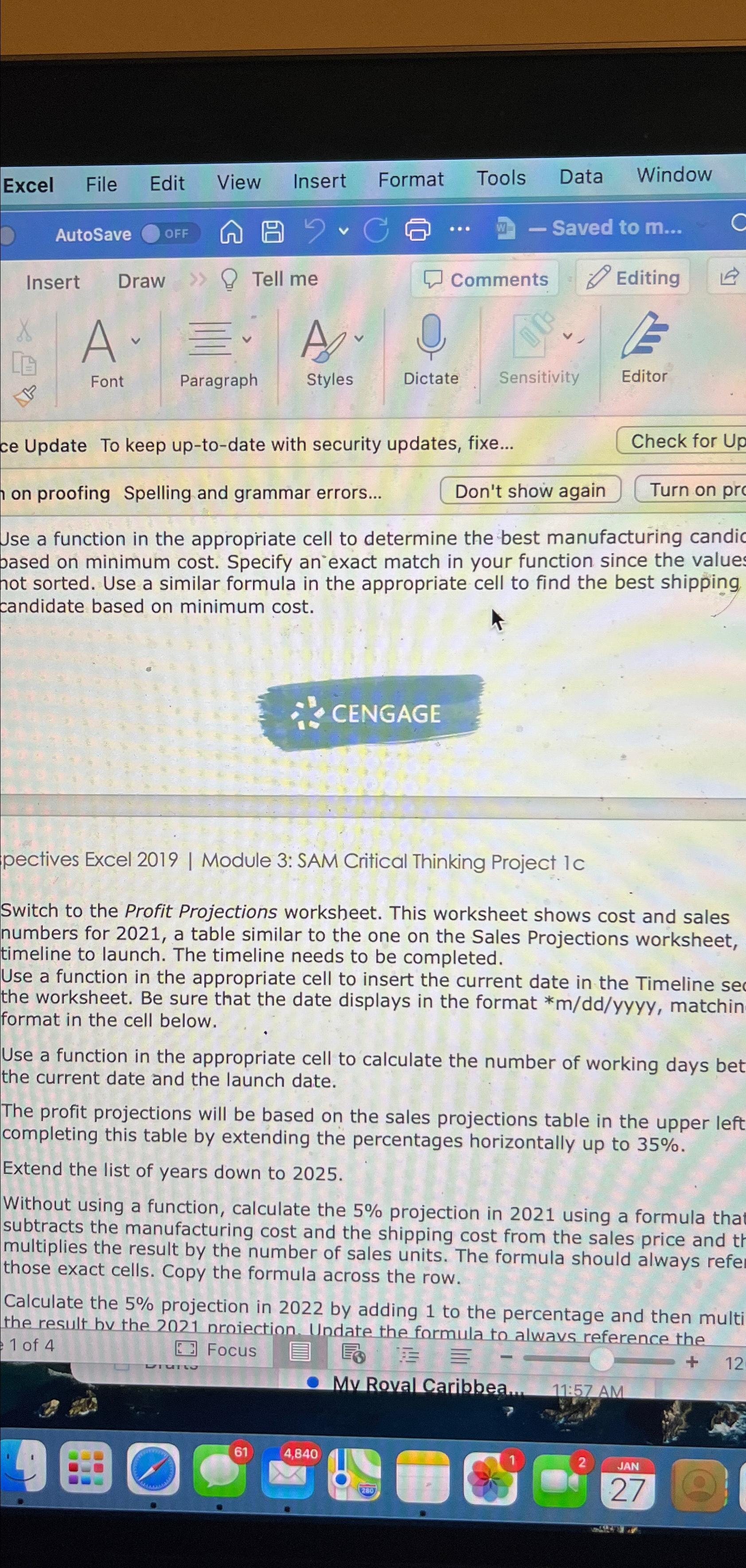 Solved Excel File Edit View Insert Format Tools Data | Chegg.com